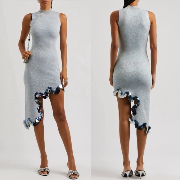 PH5 | Dresses | Ph5 Small Iris Signature Wavy Dress Sequins Light Blue ...